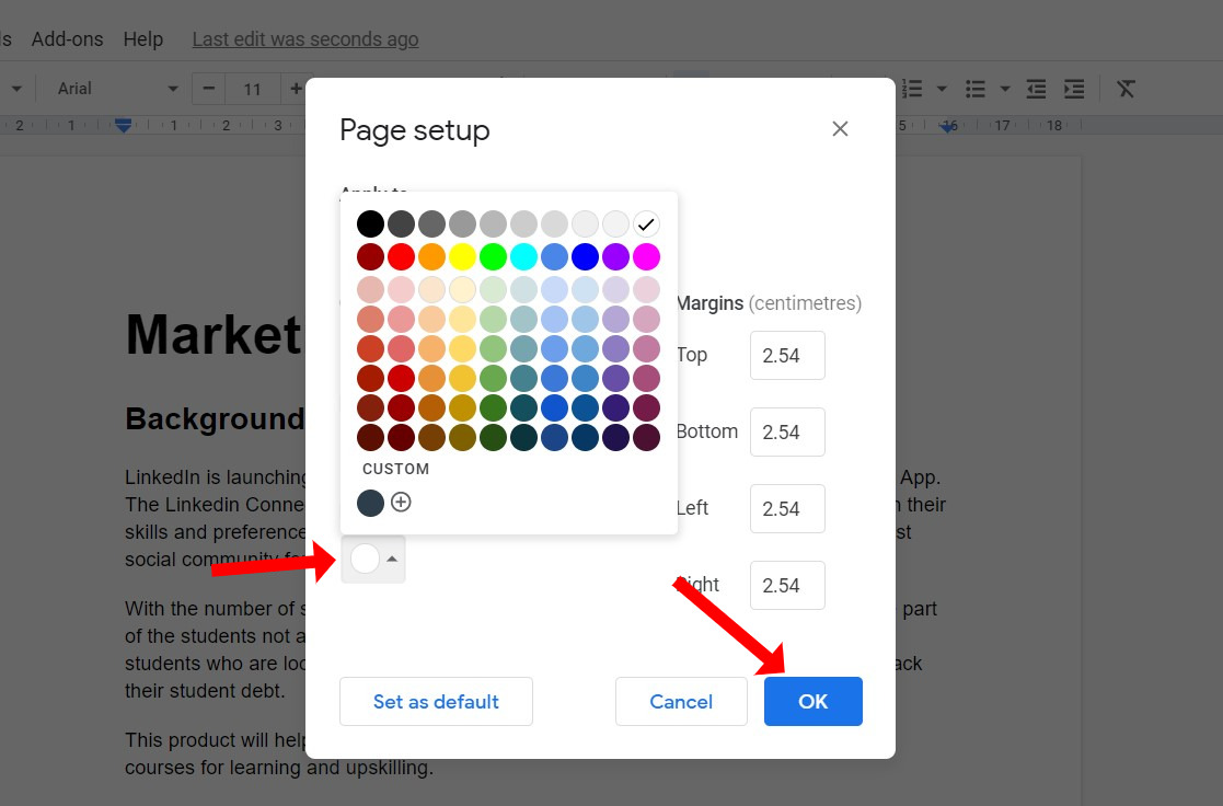 How To Change The Background Color On Google Docs 3 Steps 