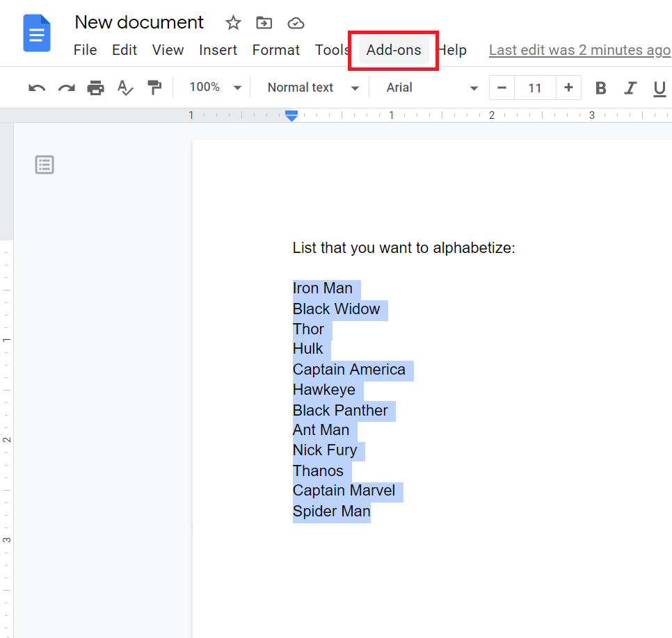 How To Alphabetize In Google Docs 