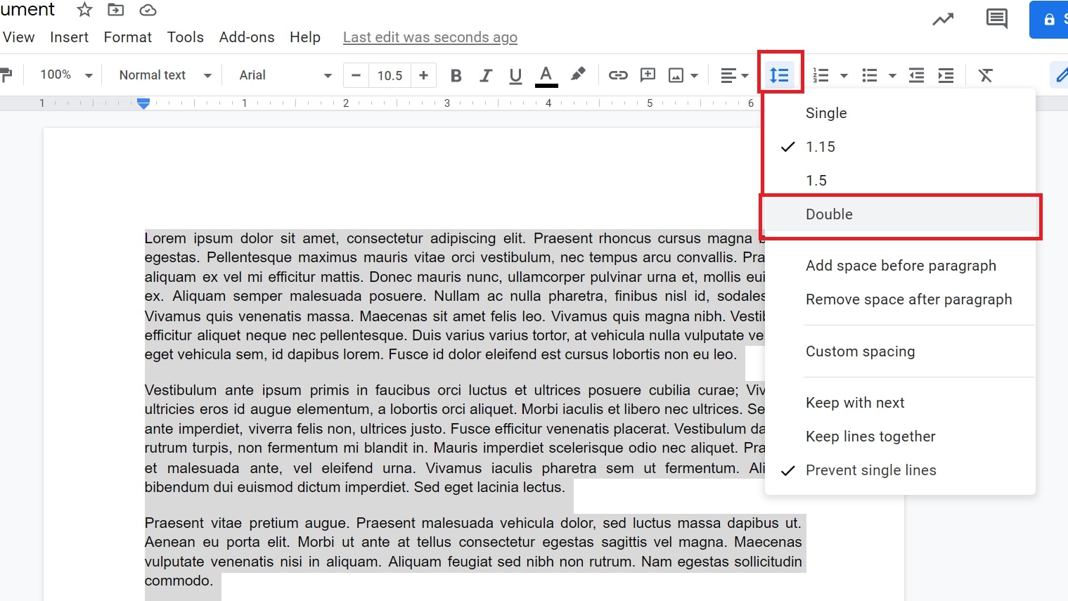 How To Double Space In Google Docs
