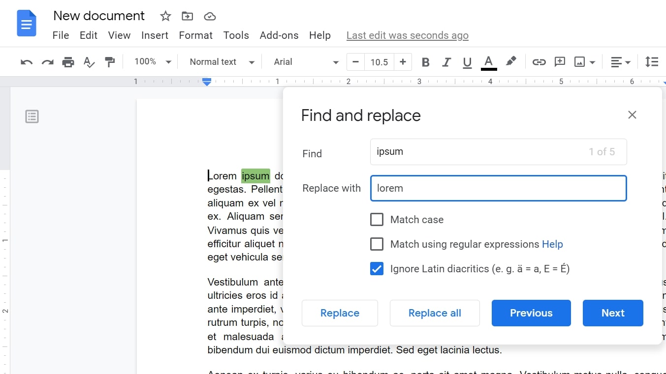 How To Search For A Word In Google Docs Find And Replace 