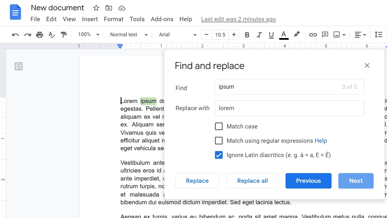 How To Search For A Word In Google Docs Find And Replace 