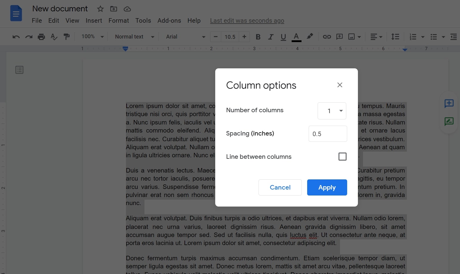 How To Make Columns In Google Docs 