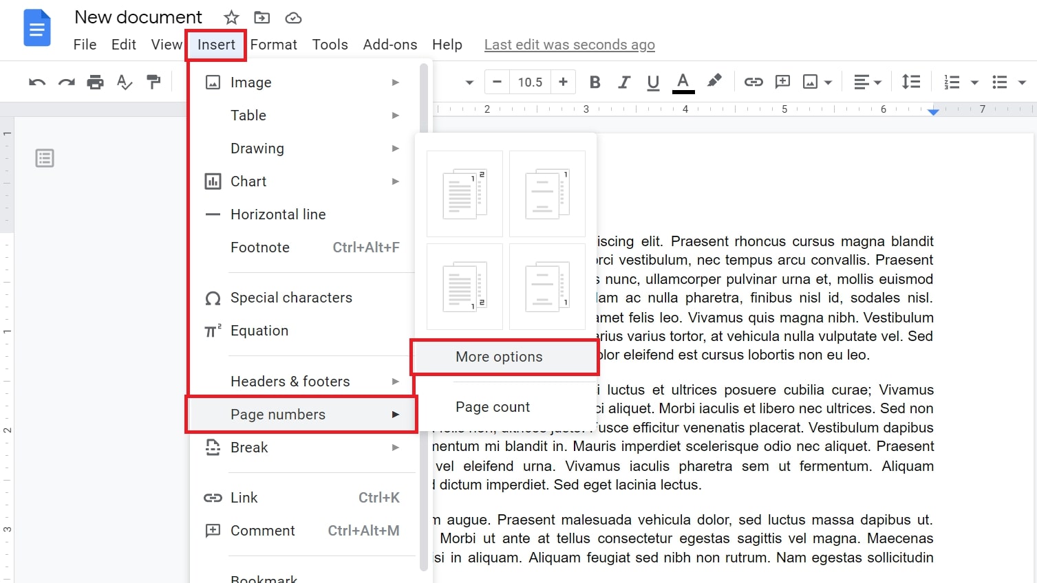 How To Add Page Numbers In Google Docs 