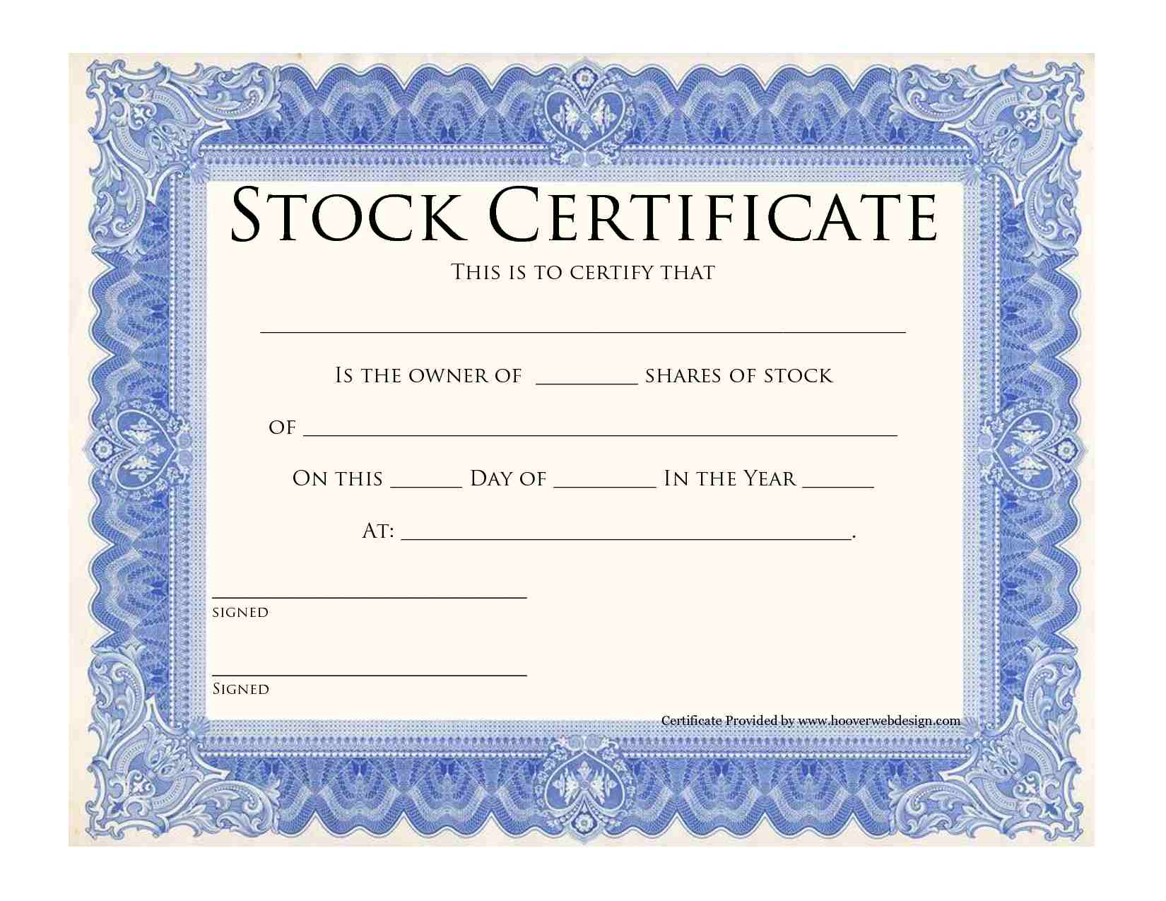 Share Certificate Definition Template And Its Components